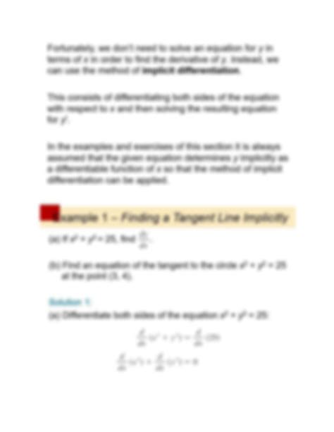 Solution Calculus Implicit Differentiation Studypool