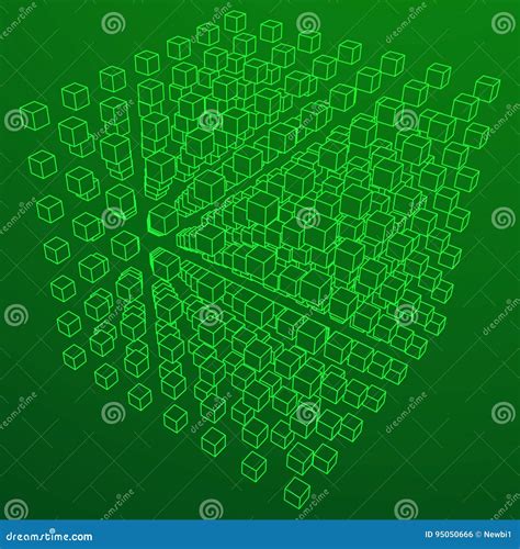 Wireframe Mesh Cube Stock Vector Illustration Of Graphic