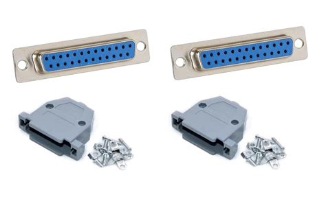 Esptronics 2 Pcs Db25 Connector Female And Female 25 Pin Electrical Rs232 D Sub Connector Solder