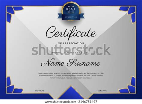 고급스럽고 현대적인 패턴의 인증서 템플릿 졸업장 스톡 벡터로열티 프리 2146751497 Shutterstock