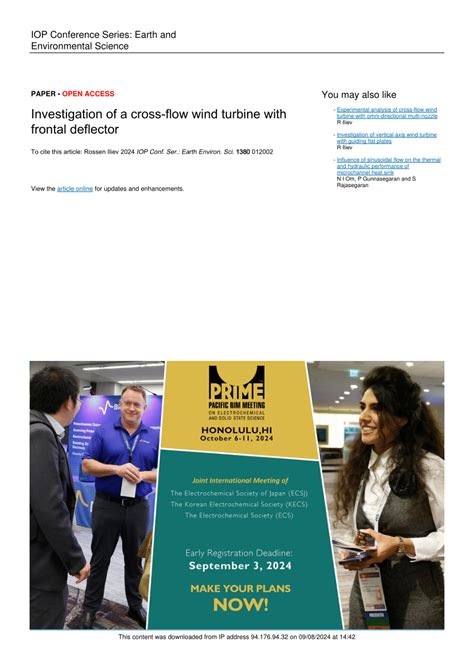 Pdf Investigation Of A Cross Flow Wind Turbine With Frontal Deflector