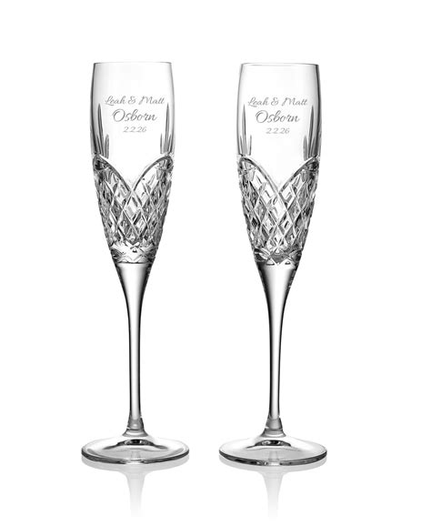 Waterford Personalized Love Forever Wedding Champagne Flutes Set Of 2