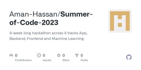 Github Aman Hassansummer Of Code 2023 4 Week Long Hackathon Across 4 Tracks App Backend