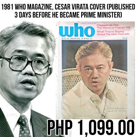 Ultimate Rare 1981 Who Magazine Cesar Virata Cover Published 3 Days Before He Became Prime