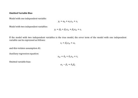 Omitted Variables Bias And Autocorrelation Omitted Variable Bias