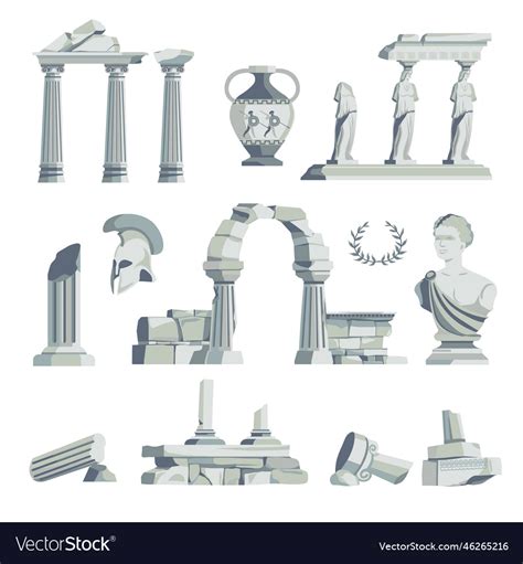 Ancient Roman Or Greek Architecture Sculpture Vector Image