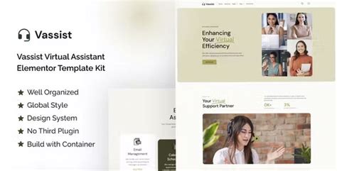 Vassist Virtual Assistant Elementor Pro Template Kit Creativesea