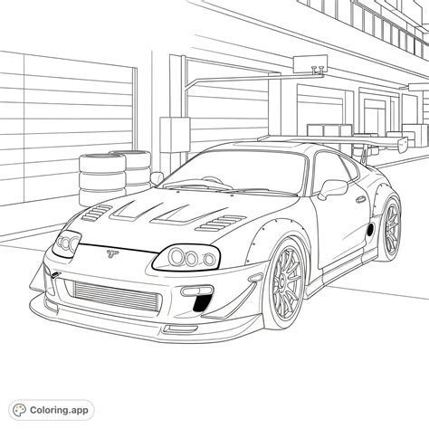 Race Prepped Mk4 Supra Pit Lane Coloringapp