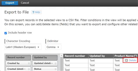 Exporting Data To A File Kintone Help