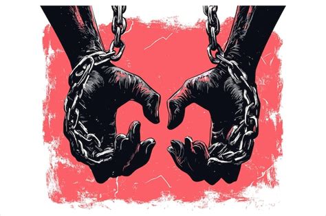 Symbolic Hands Breaking Chains Vector Art Premium Ai Generated Vector