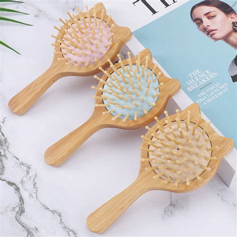 Cartoon Cute Cat Airbag Massage Wooden Makeup Comb For Girls Hair