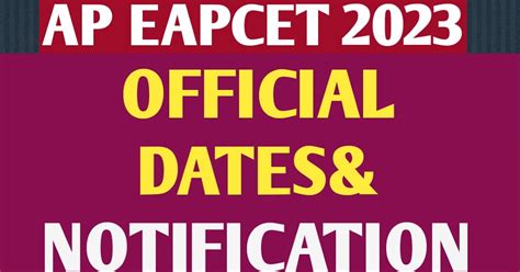 AP EAMCET EAPCET 2023 NOTIFICATION MPC BiPC EXAM DATES APPLICATION REGISTRATION