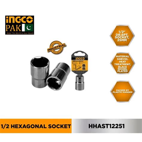 Ingco 12 Hexagonal Socket 25mm Darazpk