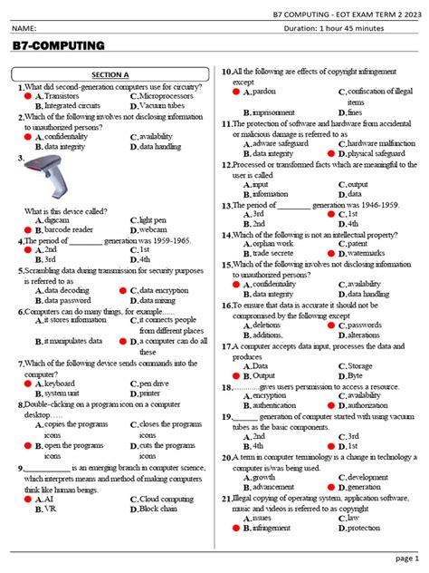 Answer B7 Computing Pdf Icon Computing Computer Security