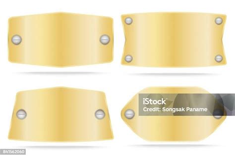 vector gold label logam atau logam nama emas set ilustrasi stok unduh