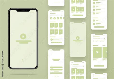 Modern Mobile App Wireframe Ui Ux Design Template Stock Template Adobe Stock
