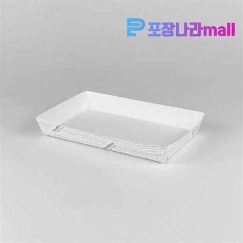 일회용 종이 트레이 그릇 사각접시 용기 떡 꼬지 포장 배달 Sky트레이2호 1000개 포장나라mall