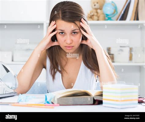 Female Babe Is Solving An Equation Stock Photo Alamy