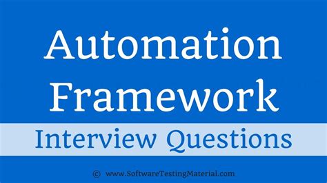 Test Automation Framework Interview Questions Youtube