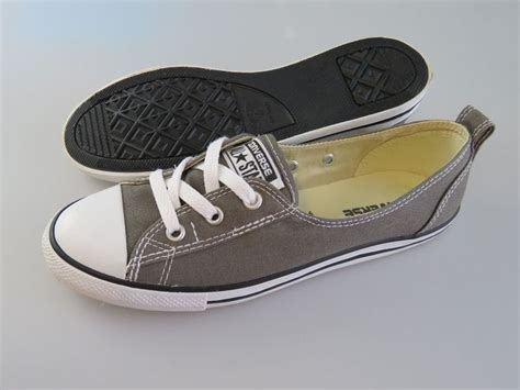Converse All Star Black Canvas Ballerina Lace Slip On Flats Shoes Women