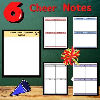 Cheerleader Merit Demerit Tracker Cheer Coach Notes 6 Colors Cheerleading