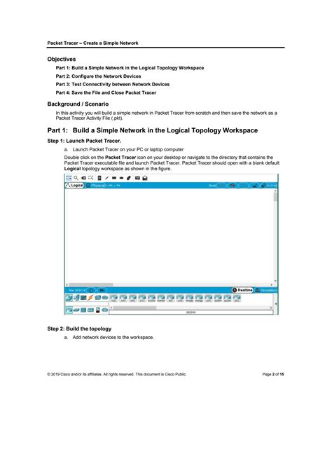 Solution 2 1 1 5 Packet Tracer Create A Simple Network Using Packet