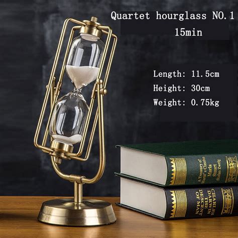 15min Square Frame Simple Hourglass Metal Rotating Vicedeal