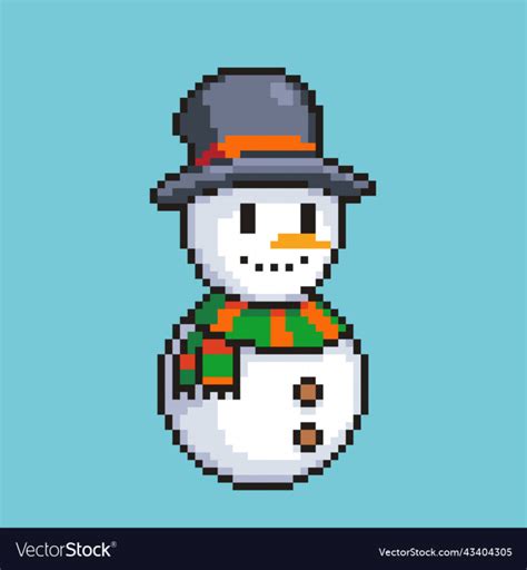 Free Pixel Art Snowman Cartoon For Game Nohatcc