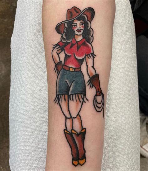 Cowgirl Tattoo In 2024 Traditional Tattoo Drawings Pin Up Girl