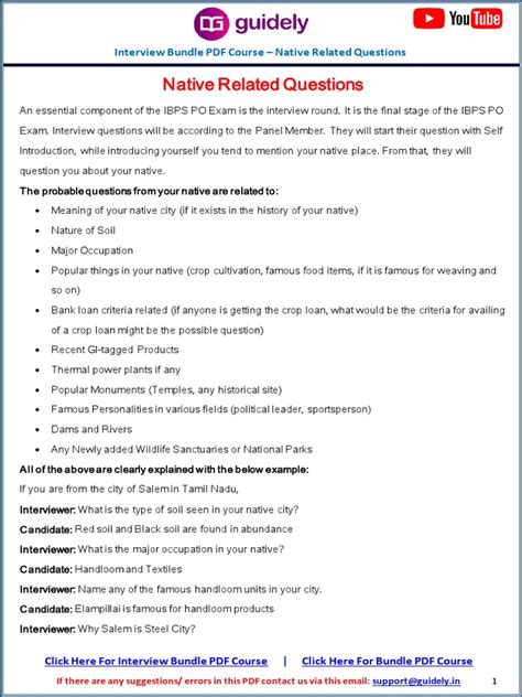 Native Questions Pdf