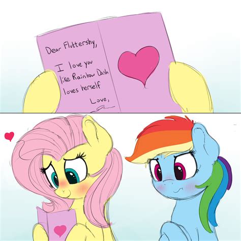 Mlp Rainbow Dash And Fluttershy In Love