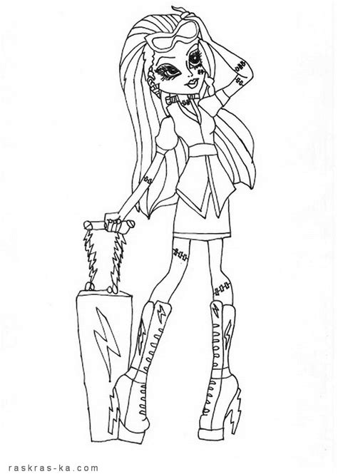 Распечатать раскраски Монстер Хай Френки