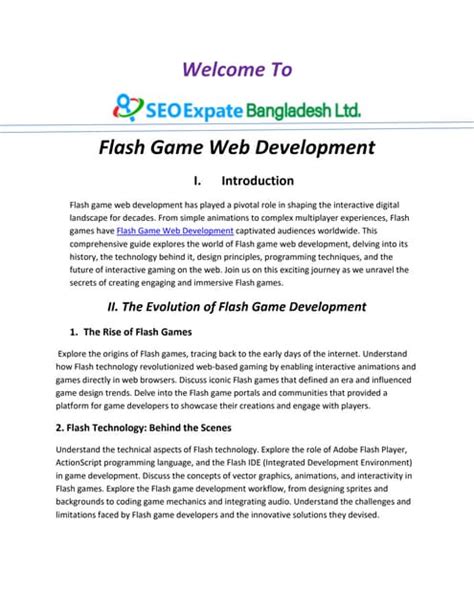 Flash Game Web Development Pdf Web Development Internet