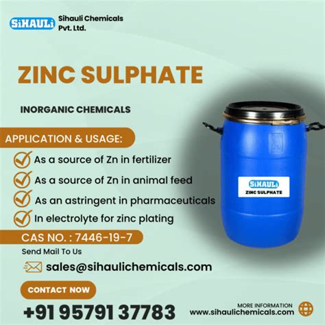 Zinc Sulphate Manufacturer Exporter From Mumbai India Sihauli Chemicals Private Limited