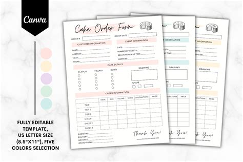 Custom Cake Order Form Template 2 Graphic By Sundiva Design · Creative