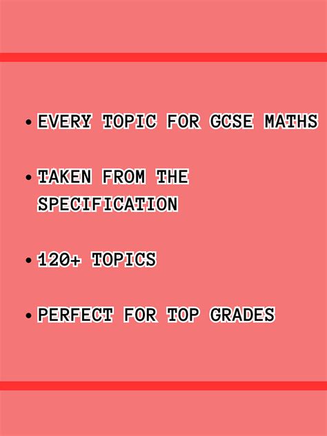 Gcse Maths Checklist 120 Topics Revision Made Easy Brainstorm Maths And Science