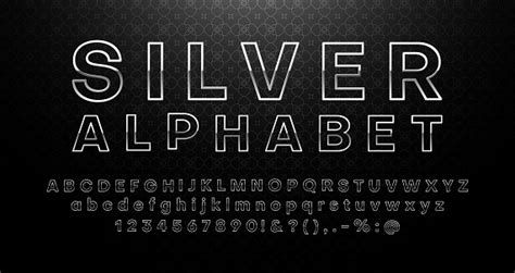 실버 라틴어 알파벳 그리고 숫자입니다 글꼴 디자인입니다 은색에 대한 스톡 벡터 아트 및 기타 이미지 은색 컴퓨터 글자 0명 Istock