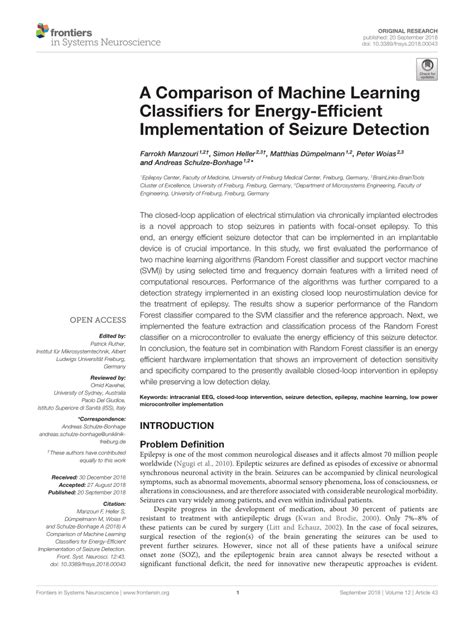 Pdf A Comparison Of Machine Learning Classifiers For Energy Efficient Implementation Of