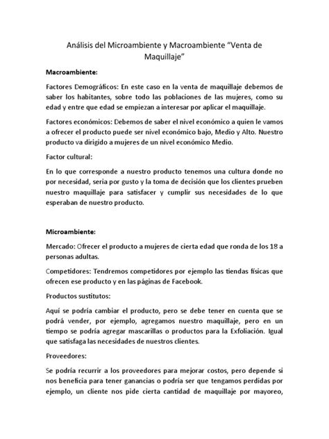 Análisis Del Microambiente Y Macroambiente Pdf
