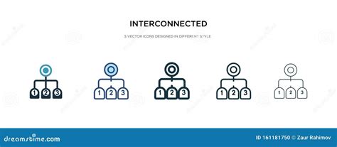 Interconnected Icon In Different Style Vector Illustration Two Colored
