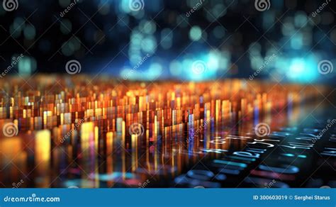 A Close Up Of A Computer Screen With Many Different Colored Blocks Ai Stock Illustration