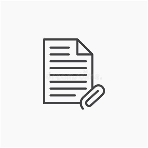 Attach Documentline In Thin Line Black Color Flat Simple Vector