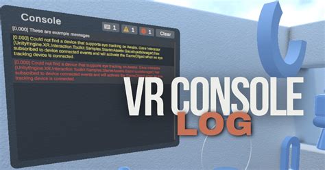 Vr Console Log Utilities Tools Unity Asset Store