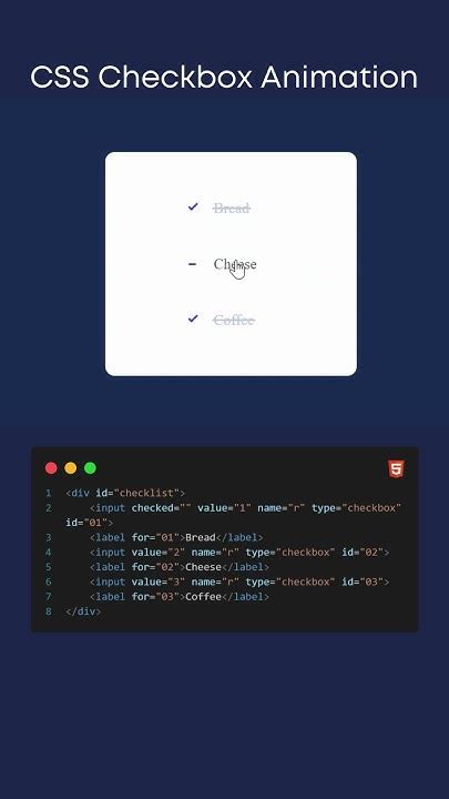 Css Checkbox Animation Html Css Css Html Tutorials Youtube