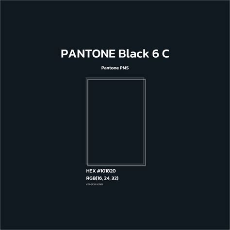 PANTONE Black 6 C Complementary Or Opposite Color Name And Code 101820 Colorxs Com
