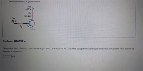 Solved Consider the circuit given below where RC kΩ If Chegg