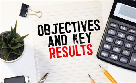 Objective Key Results Text In The Office Notebook View From Above Stock Photo Image Of Text