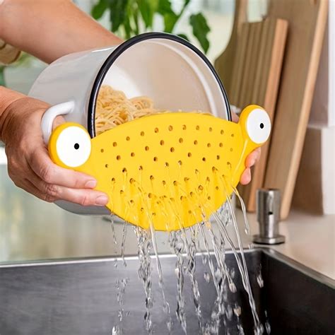 1pc Pasta Strainer Cute Monster Eye Design Bpa Free Food Strainer