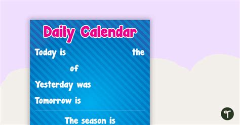 Daily Interactive Class Calendar Teach Starter