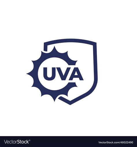 Uva Protection Icon With Sun And Shield Royalty Free Vector